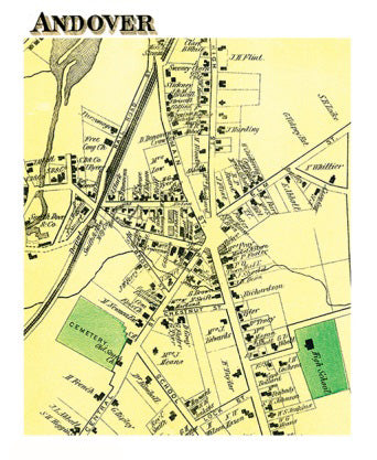 Andover Vintage Map Notecard – Andover Collection